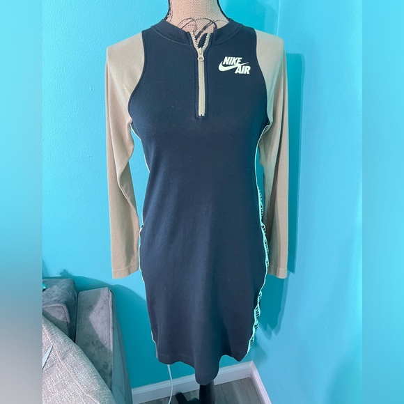 Nike | Dresses | Vintage Nike Air Red Tag Long Sleeve Mini Jersey Dress ...